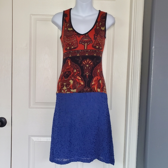 Custo Barcelona | Dresses | Vtg Custo Barcelona Dress Embroidered Boho ...